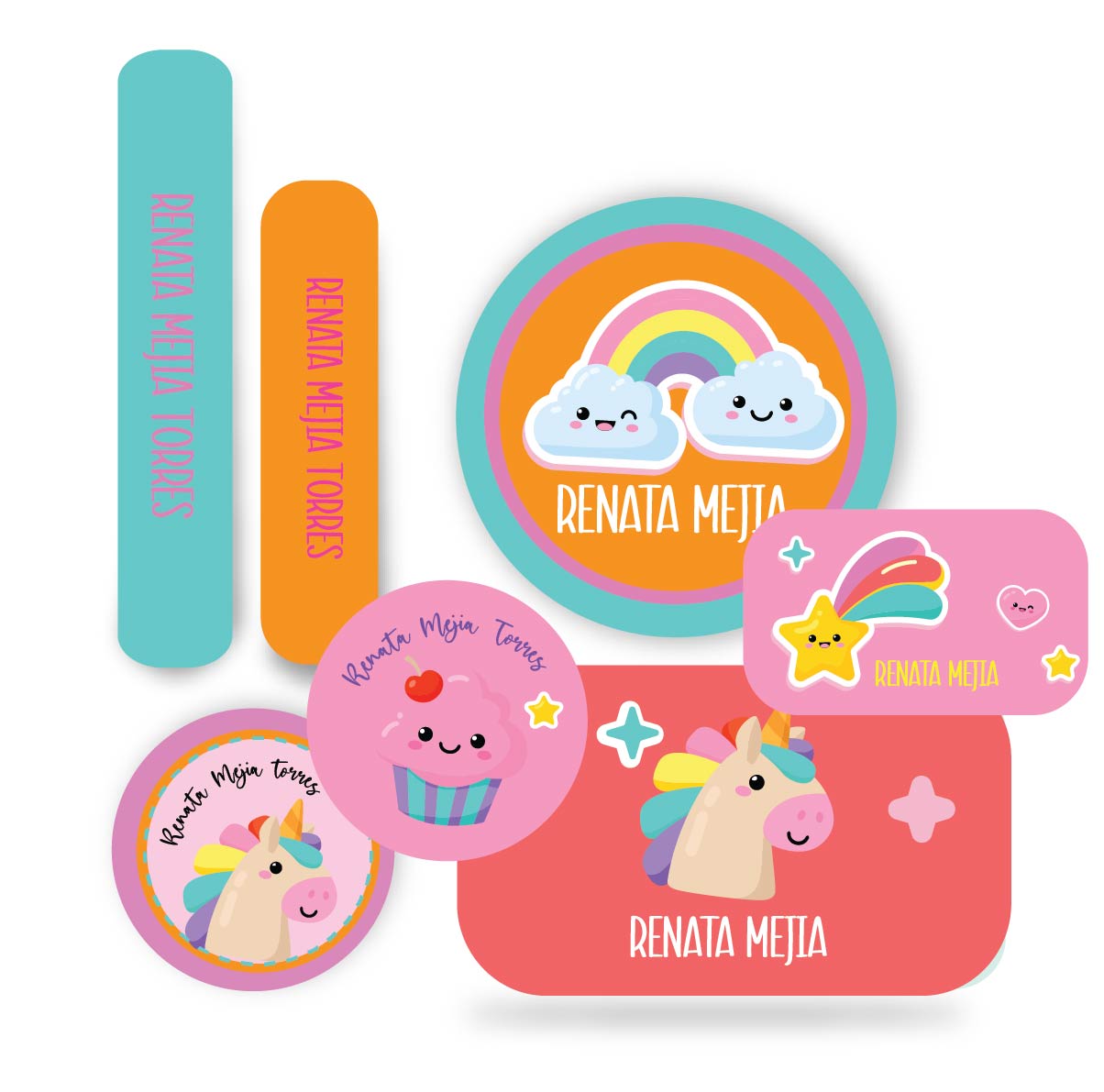 Name tag Niña Arcoíris 3 – Deta & Arte